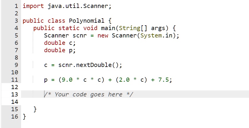 1 import java.util.Scanner; 2 3 public class Polynomial 4 public static void main(String[] args ...