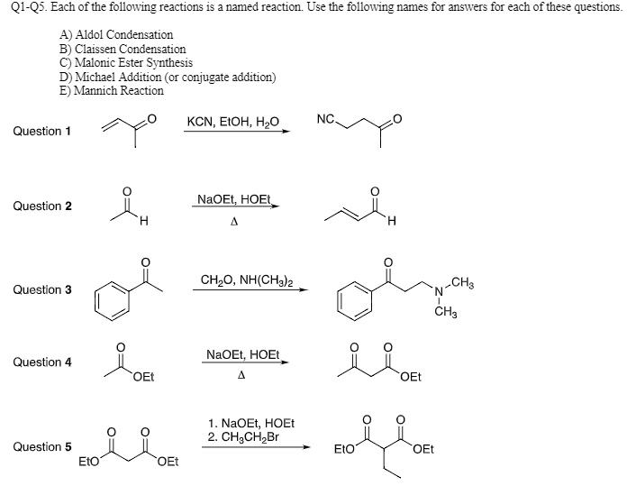 SOLVED: Q1-Q3. Each of the following reactions is named reaction. Use ...