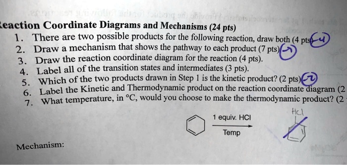 eaction coordinate diagrams and mechanisms 24 pts there are two possible products for the ...