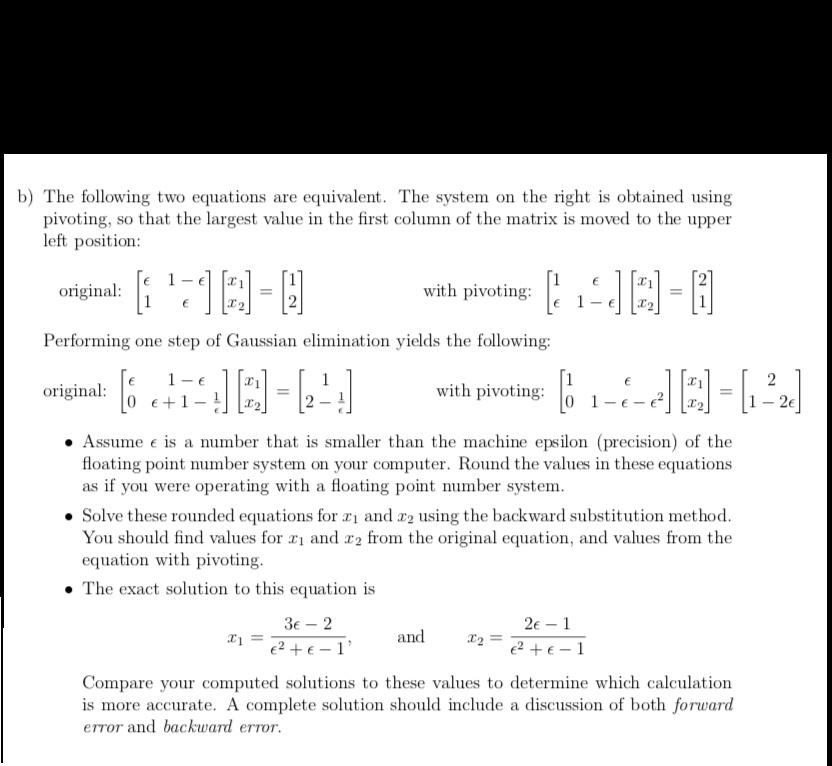 SOLVED: The following two equations aTC equivalent The system on the ...