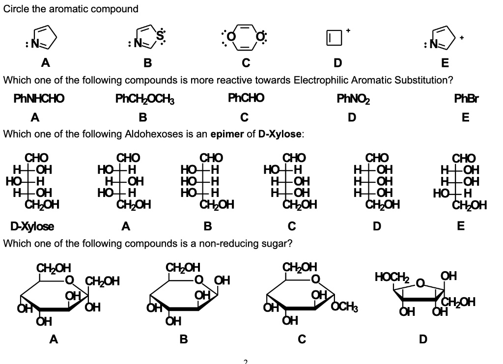 SOLVED:Circle the aromatic compound 5 N_ B Which one of the following ...