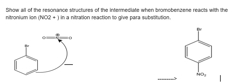 Show all of the resonance structures of the intermediate when ...