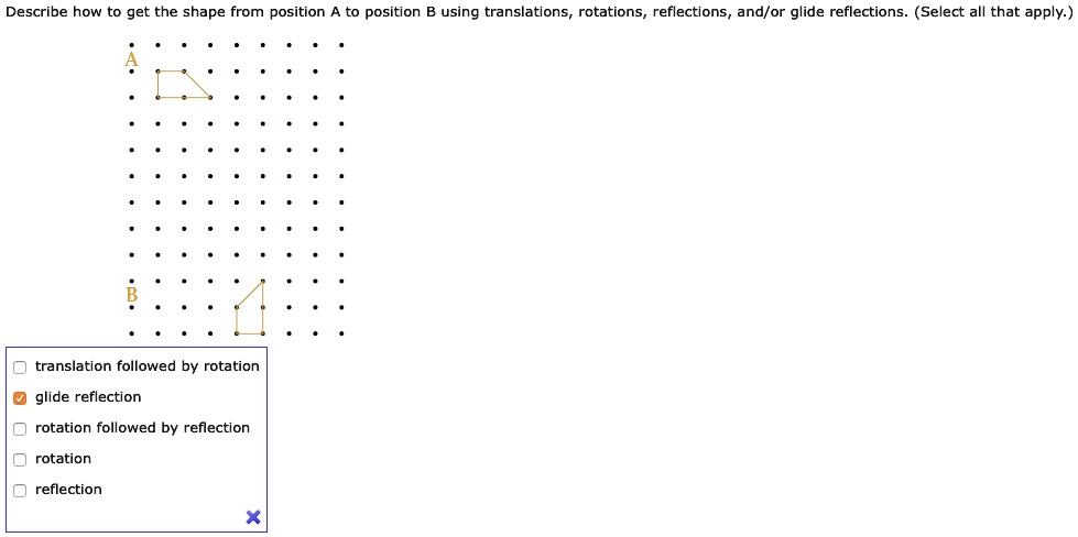 describe how to get the shape from position to position b using ...