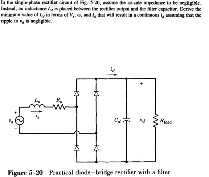 In the single-phase rectifier circuit of Fig. 5-20, assume the ac-side ...