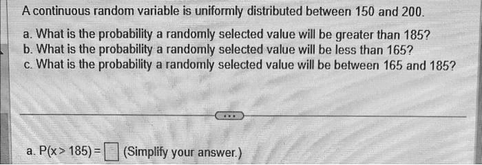 Solved A Continuous Random Variable Is Uniformly Distributed Between 3944