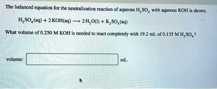 the balanced equation for the neutralization reaction of aqueous hso ...