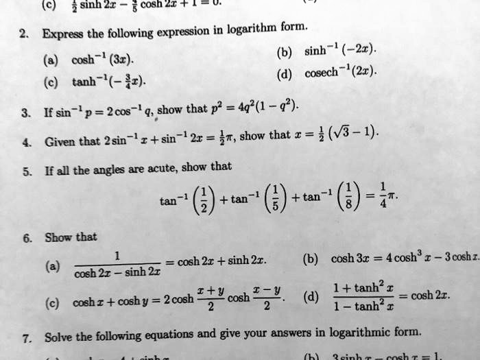 SOLVED: (c) 3 sinh 21 + 5 cosh ZI + Express the following expression in ...