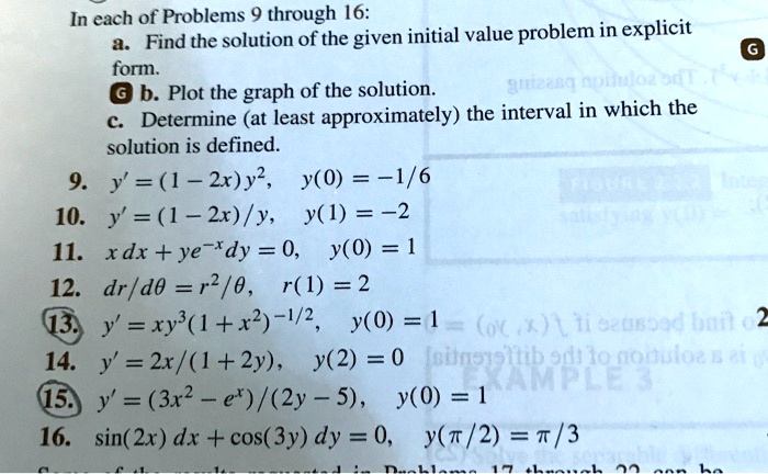 in each of problems 9 through 16 find the solution of the given initial ...