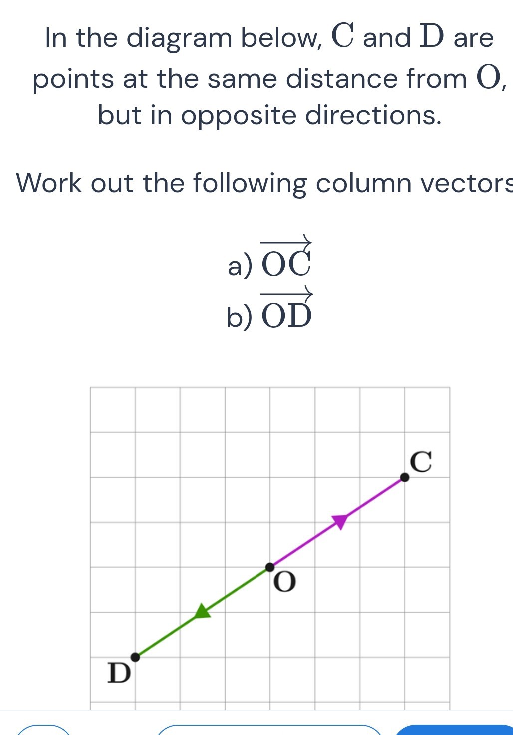 In the diagram below, C and D are points at the same distance from O ...