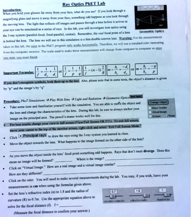 ray optics phet lab when you hold your glasses far away from your face ...