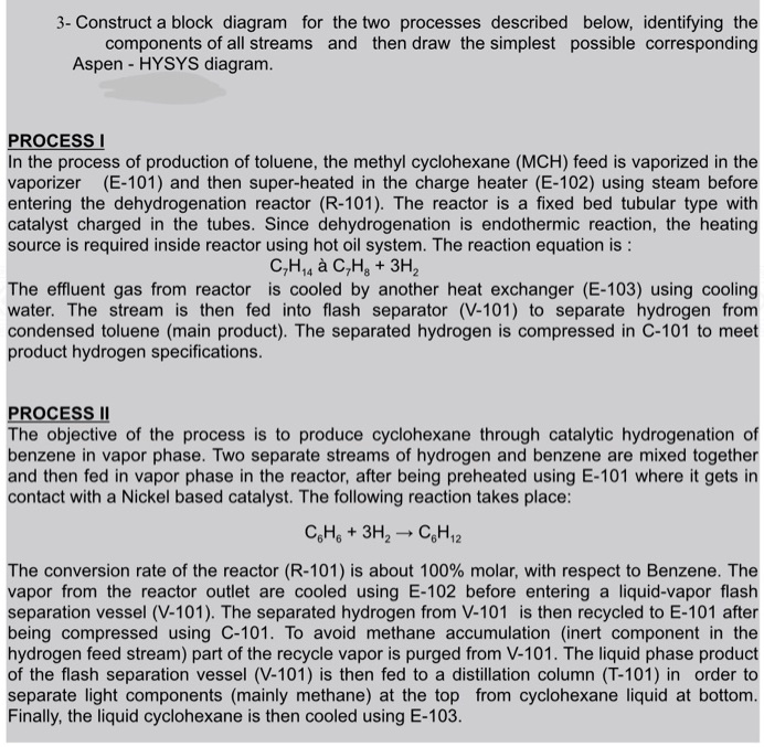 3-Construct a block diagram for the two processes described below, identifying the components of ...