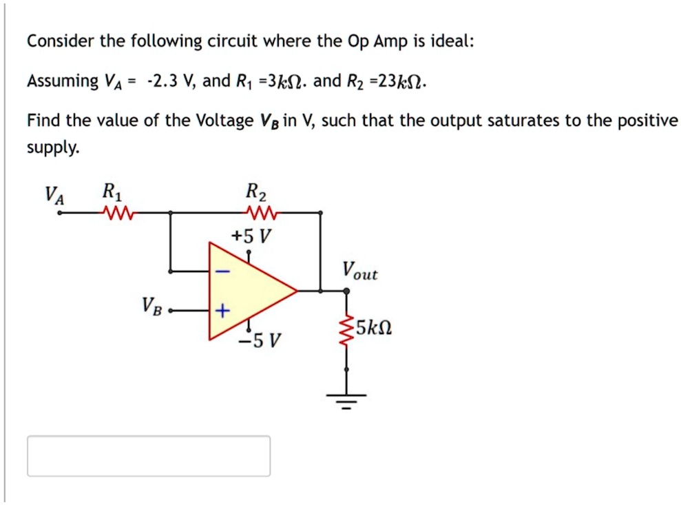 SOLVED: Consider the op amp below: Consider the following circuit where the Op Amp is ideal ...