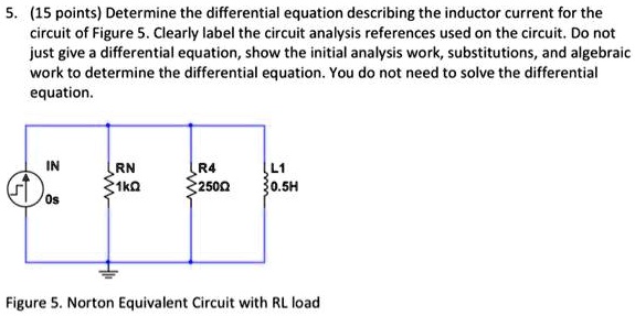SOLVED: 5. (15 points) Determine the differential equation describing ...