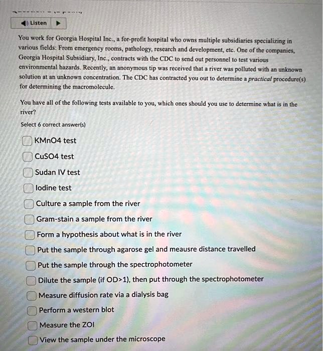 Listen You work for Georgia Hospital Inc., a for-profit hospital who ...