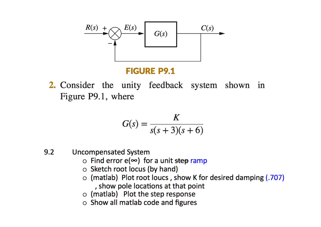 rs es cs gs figure p91 2 consider the unity feedback system shown in ...