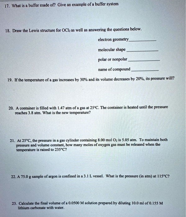 SOLVED: What is - buffer madc of? Give an example of buffer system Draw ...
