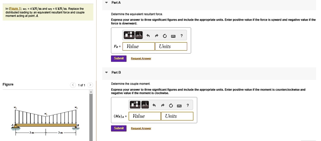 Solved Part A In Figure 1 4 Kn M And 2 6 Kn M Replace The