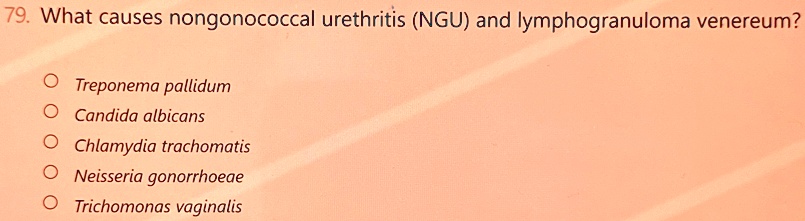 79 what causes nongonococcal urethritis ngu and lymphogranuloma ...