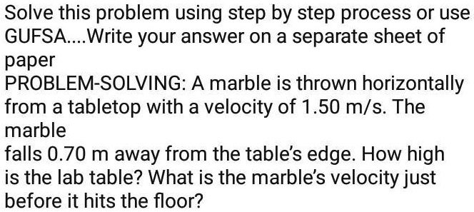 Solve this problem using step by step process or use GUFSA....Write ...