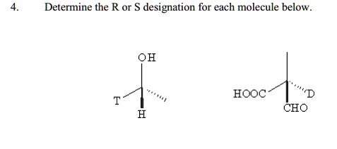 SOLVED: Determine the R or S designation for each molecule below OH ...