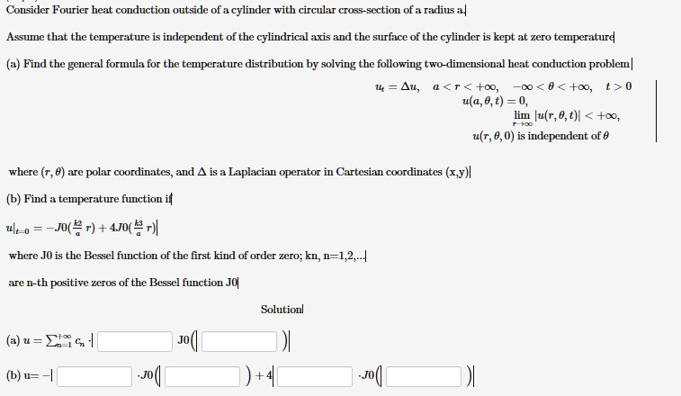 SOLVED: Consider Fourier heat conduction outside of a cylinder with ...