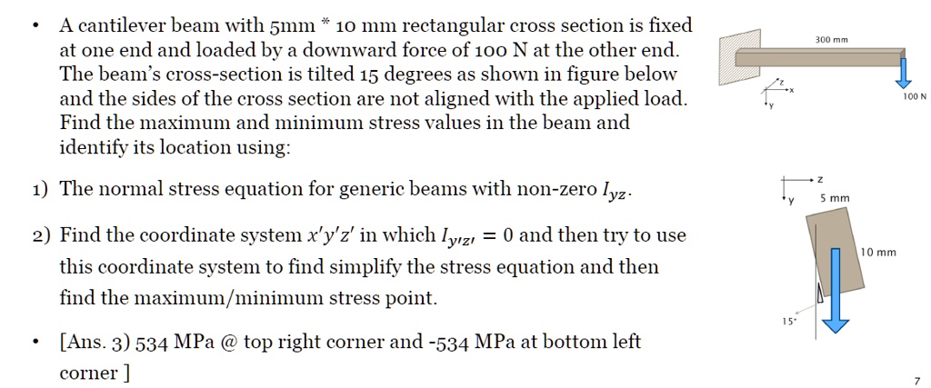 A cantilever beam with 5mm * 10 mm rectangular cross section is fixed ...