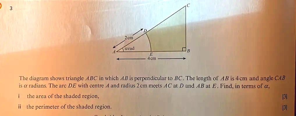 2cm arad 4cm the diagram shows triangle abc in which ab is ...