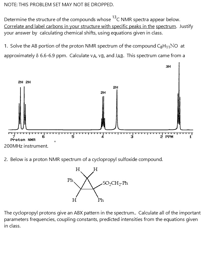 note this problem set may not be dropped determine the structure of the compounds whose c nmr ...