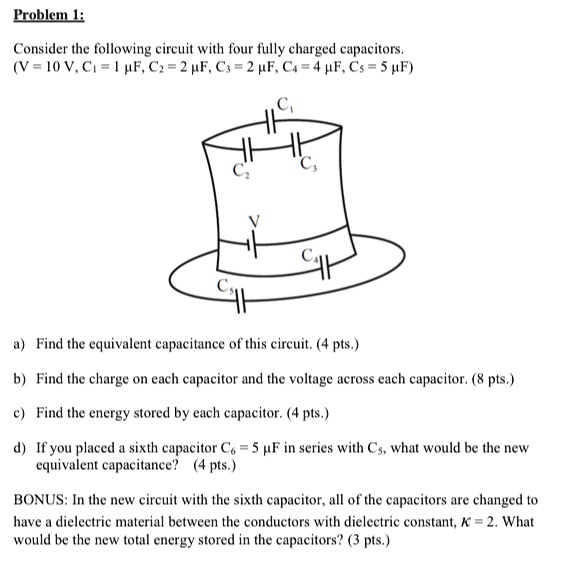 SOLVED: Consider the following circuit with four fully charged ...