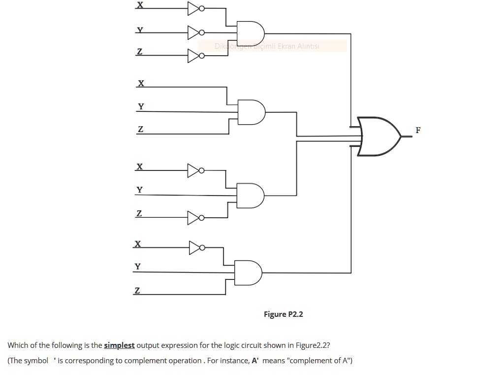 SOLVED: Figure P2.2 Which of the following is the simplest output expression for the logic ...