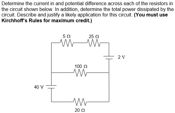 Solved Determine The Current In And Potential Difference Across Each