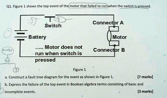 SOLVED: Switch Connector A Battery Motor ...Motor does not run when the switch is pressed ...