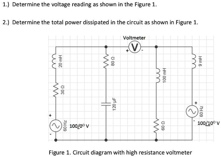 SOLVED: Determine the voltage reading as shown in Figure 1. Determine the total power dissipated ...