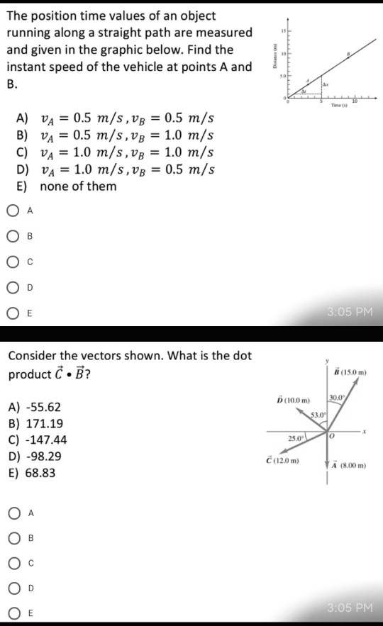 SOLVED: The position time values of an object running along straight ...