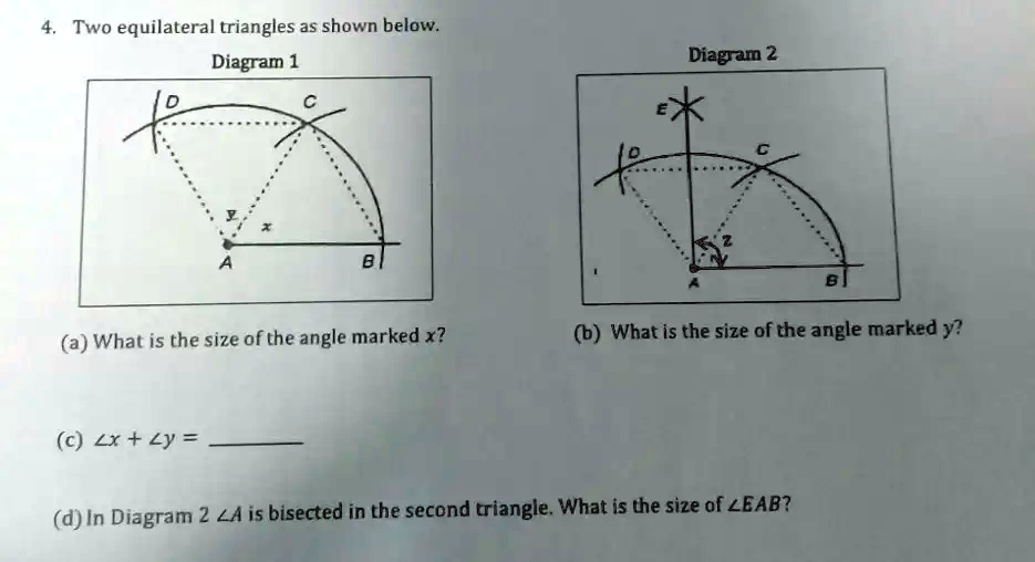 two equilateral triangles as shown below diagram 1 diagram 2 a what is ...