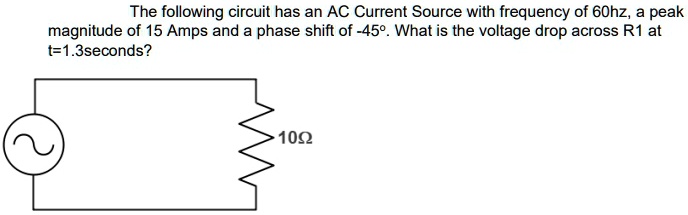 SOLVED: The following circuit has an AC Current Source with a frequency ...