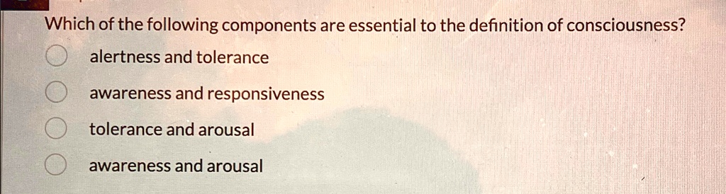 Which of the following components are essential to the definition of ...