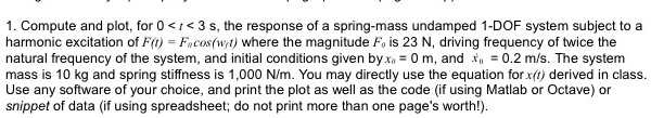 SOLVED: 1.Compute and plot, for 0