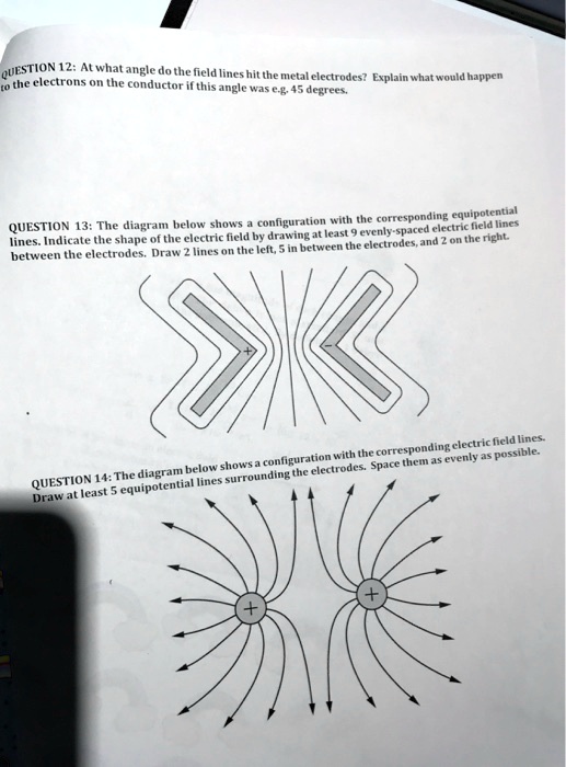 SOLVED: Draw at least 5 equipotential lines surrounding the electrodes ...