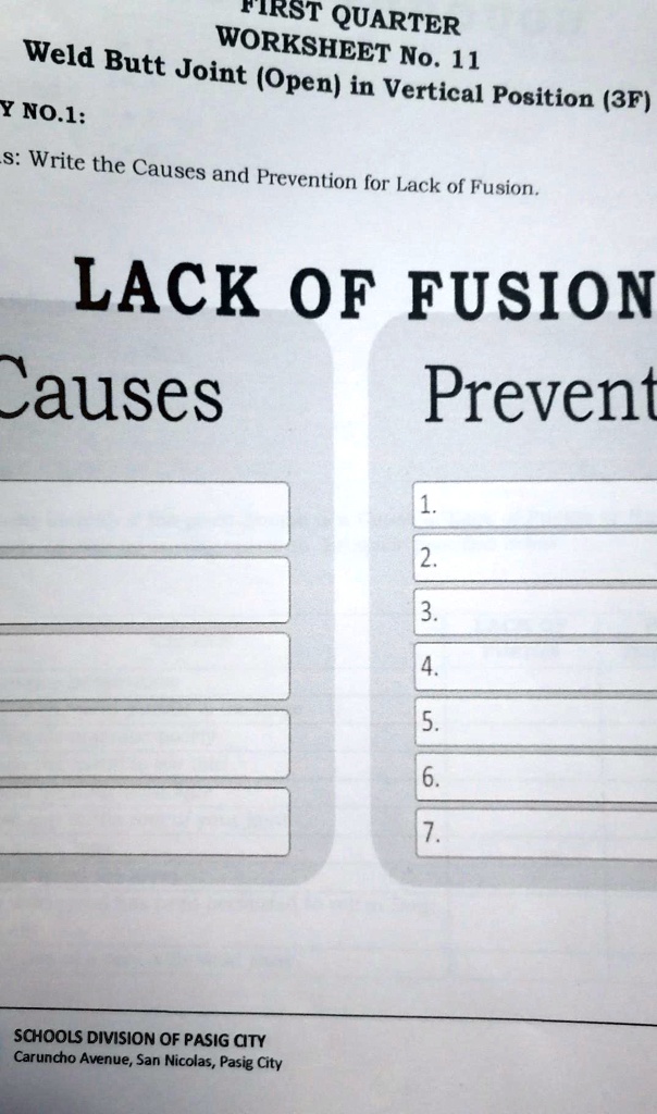 [GET ANSWER] FIRST QUARTER WORKSHEET No. 11 Weld Butt Joint (Open) in ...