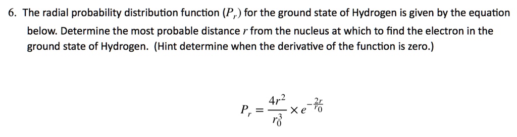 SOLVED: The radial probability distribution function (Pr) for the ...