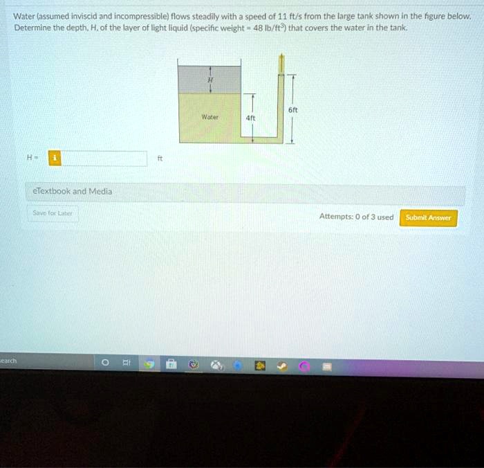 Water (assumed inviscid and incompressible) flows steadily with a speed ...