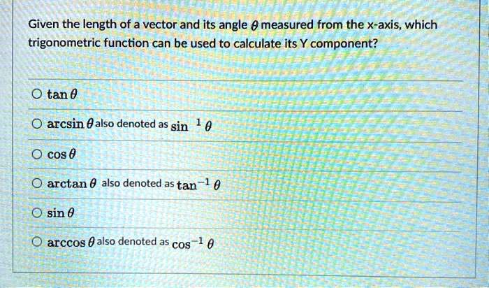 SOLVED: Given the length of a vector and its angle 0 measured from the ...