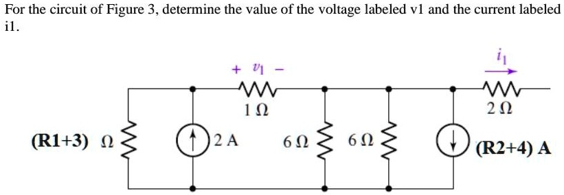 SOLVED: Write proper steps. R2 = 3 and R1 = 6. Determine the value of the voltage labeled v1 and ...