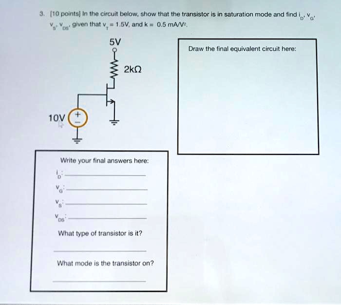 SOLVED: Given that v=1.5V, and k=0.5mA/V, Z=5V. Draw the final ...