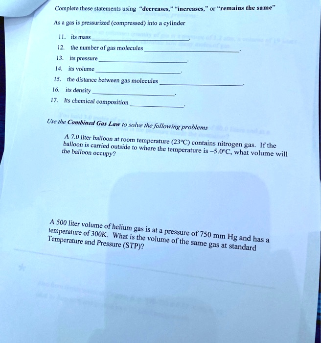 SOLVED:Complete these statements using Ueeres increases. remuins the ...