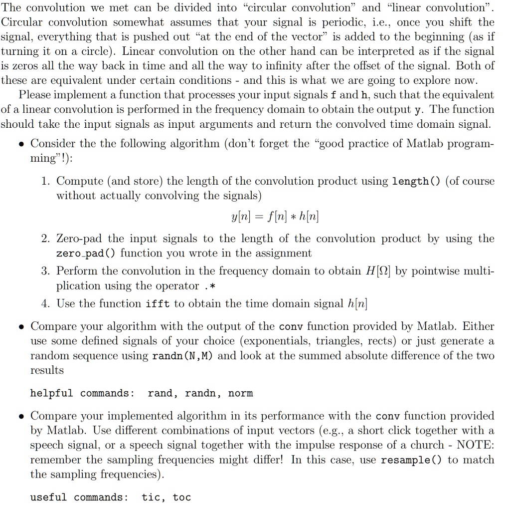 SOLVED: The convolution we met can be divided into "circular convolution" and "linear ...
