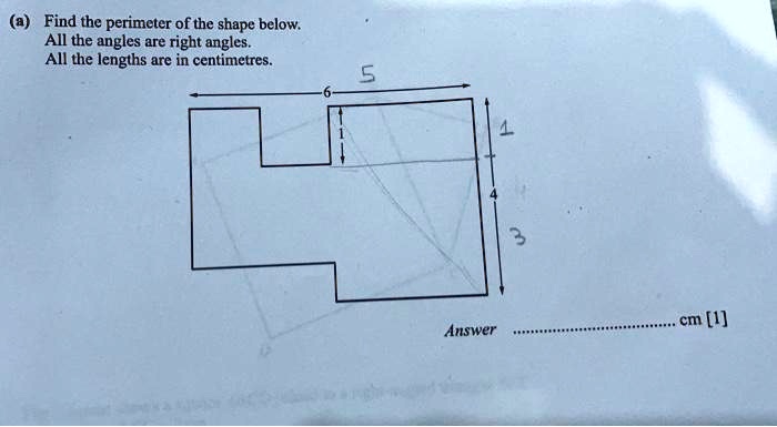SOLVED: Find the perimeter of the shape below: All the angles are right ...