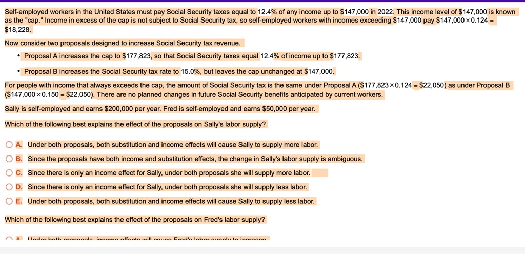 Self-employed workers in the United States must pay Social Security ...