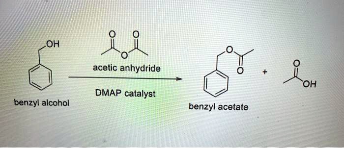 SOLVED: HO acetic anhydride Oh DMAP catalyst benzyl alcohol benzyl acetate